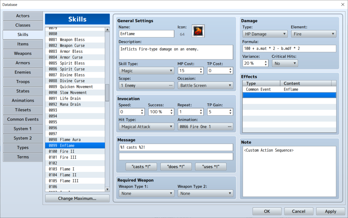 Action Sequence Basic Skill Setup and Target All - Yanfly.moe Wiki